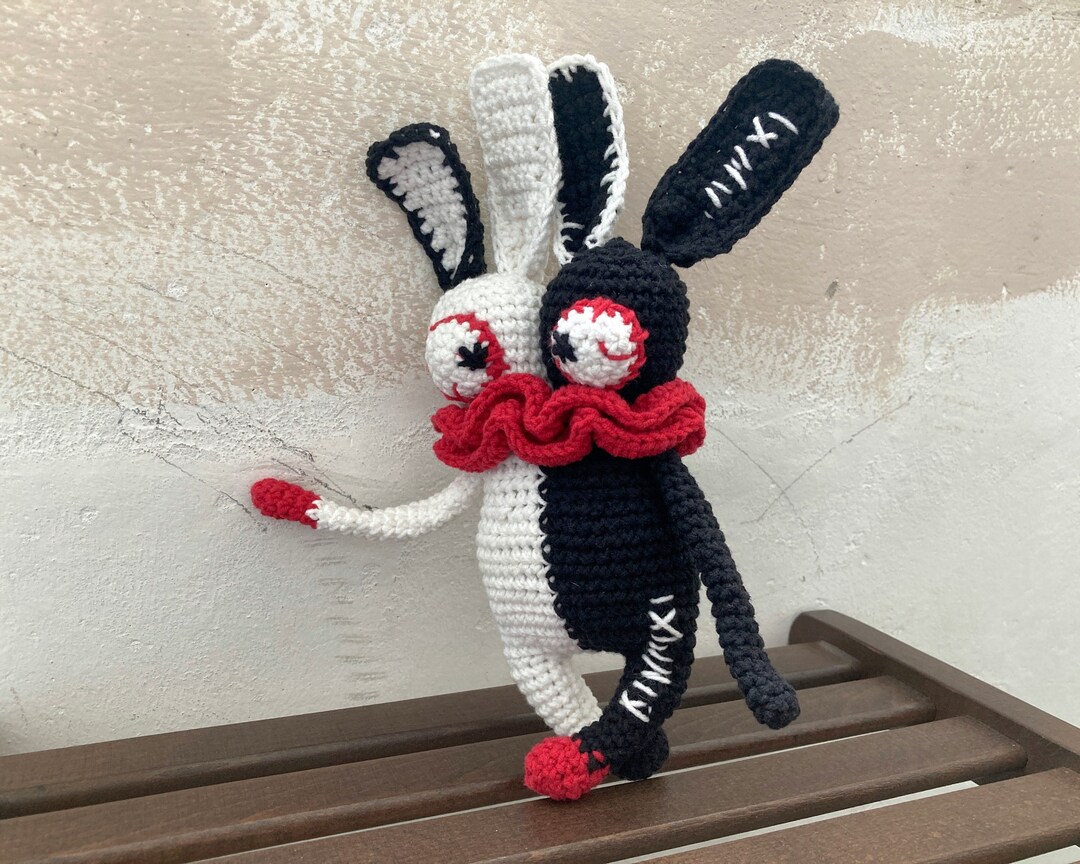 Two-headed Zombie Bunny, Crochet Halloween Toy, Scary Doll - Etsy