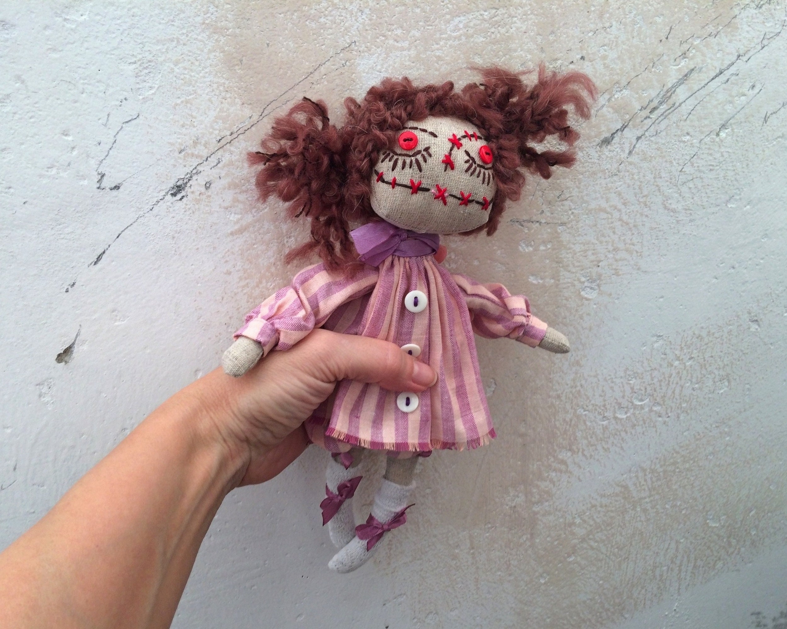 Rag Creepy Doll, Handmade Haunted Weird Halloween Doll, Primitive OOAK ...