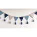 Gray Blue Fabric Bunting Banner Fabric Bunting Flags With - Etsy
