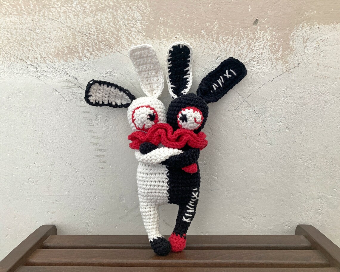 Two-headed Zombie Bunny, Crochet Halloween Toy, Scary Doll - Etsy