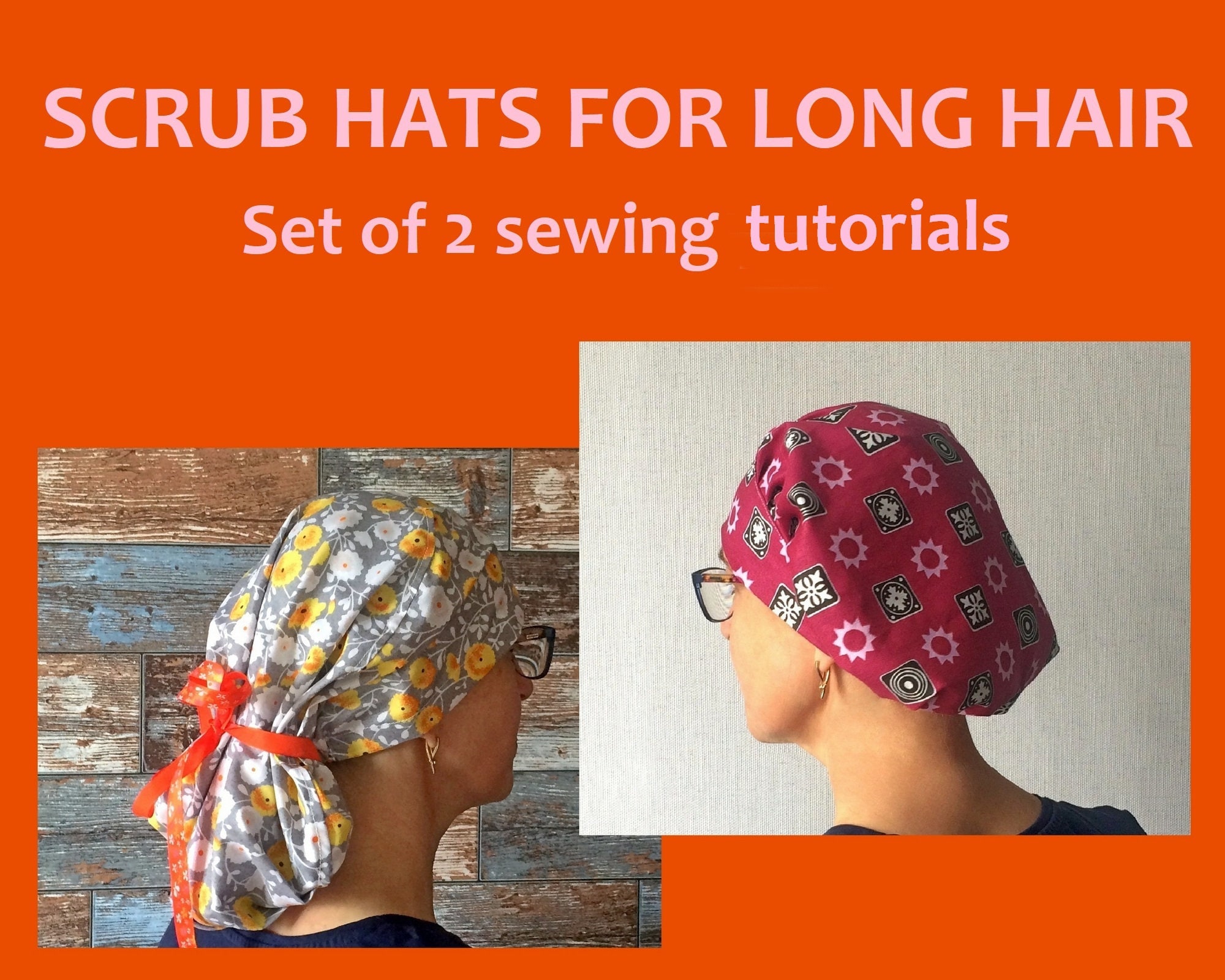 2 Scrub Cap Sewing Tutorials: Ponytail Scrub Cap and Bouffant Scrub Cap ...