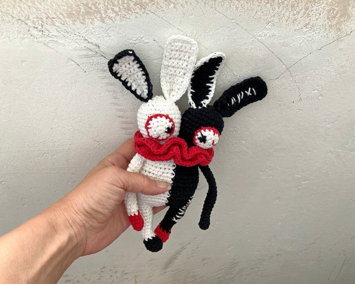 Two-headed Zombie Bunny, Crochet Halloween Toy, Scary Doll - Etsy