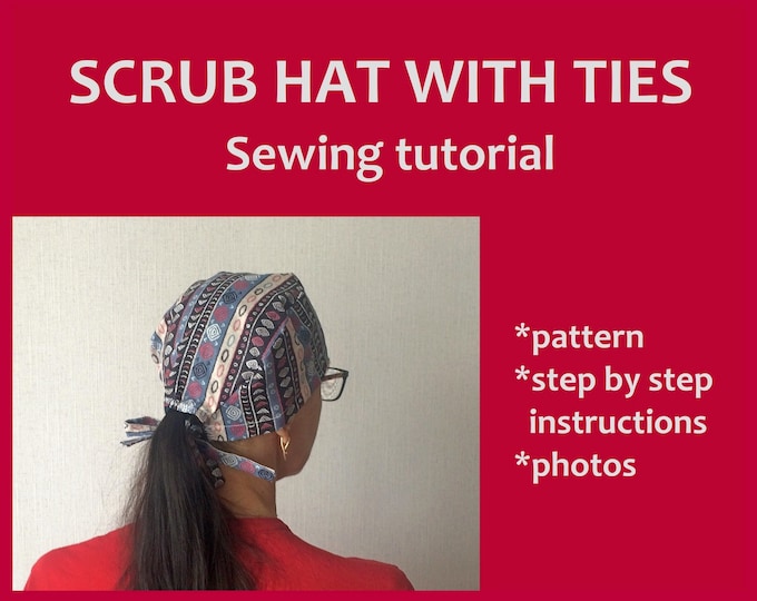 Scrub Hat SEWING PATTERN PDF, Surgical Cap Sewing Pattern, Scrub Cap ...