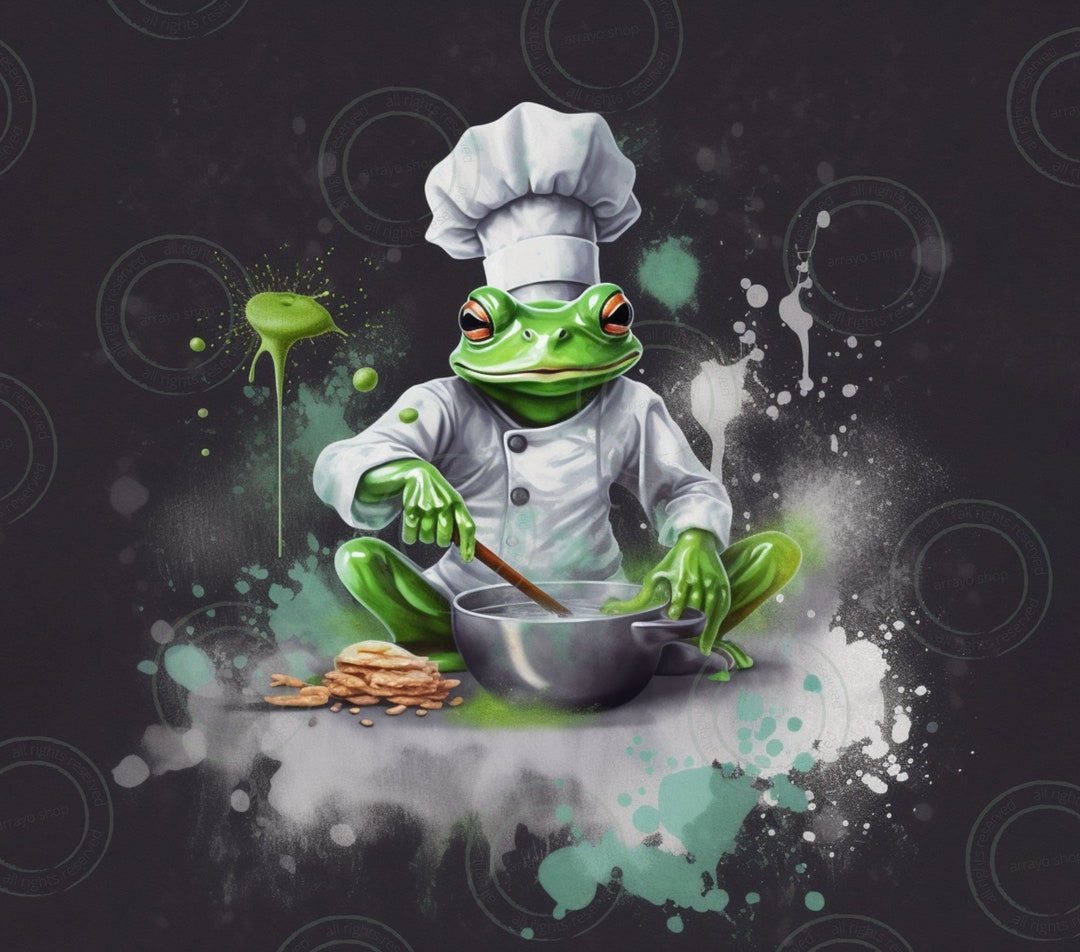 Chef Frog Printable Sublimation PNG for 20 Oz Tumblers and More! Funny ...