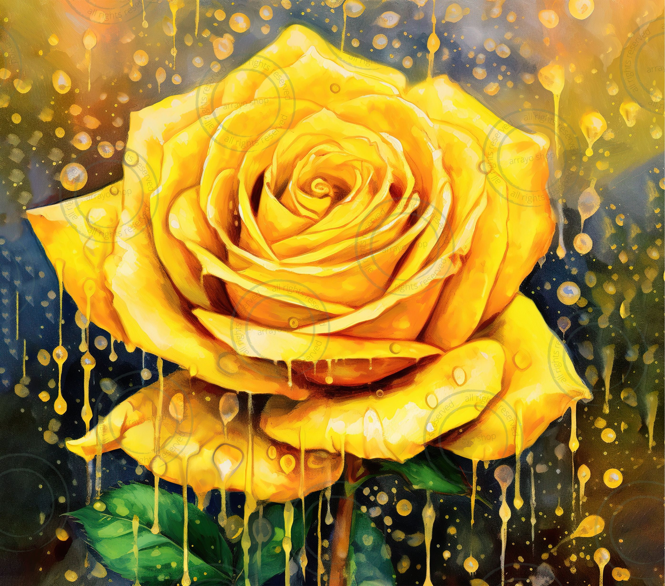 Yellow Rose Sublimation PNG for 20 Oz Tumblers Flower Sublimation ...