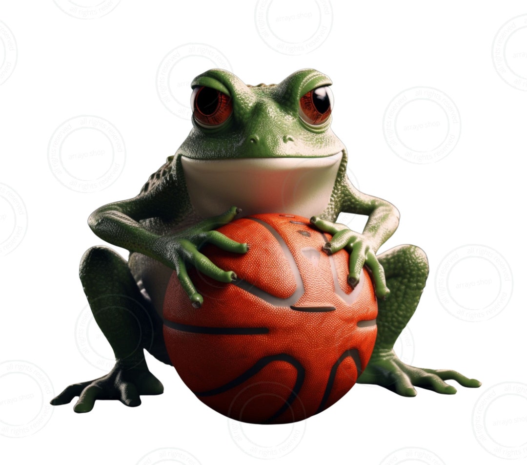 Funny Frog Basketball Sublimation Design With Ball, Instant Download ...
