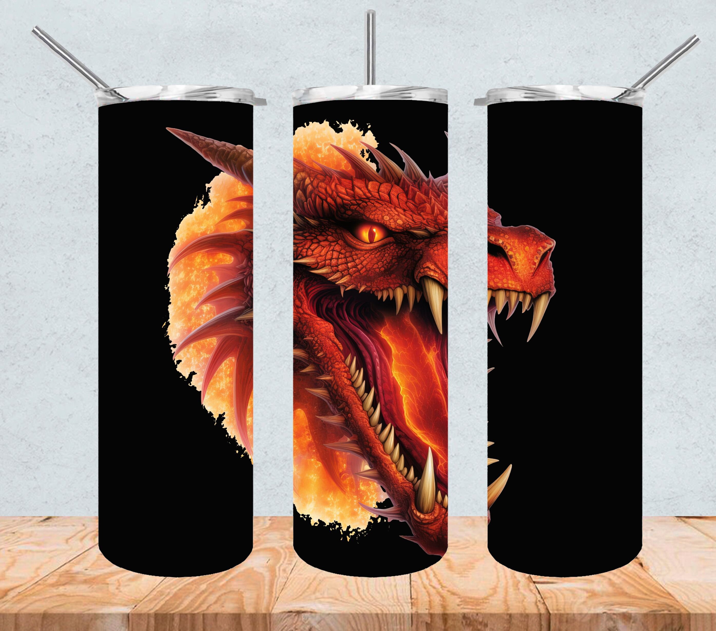Red Dragon Tumbler Sublimation PNG for Fantasy Enthusiasts Red Dragon ...