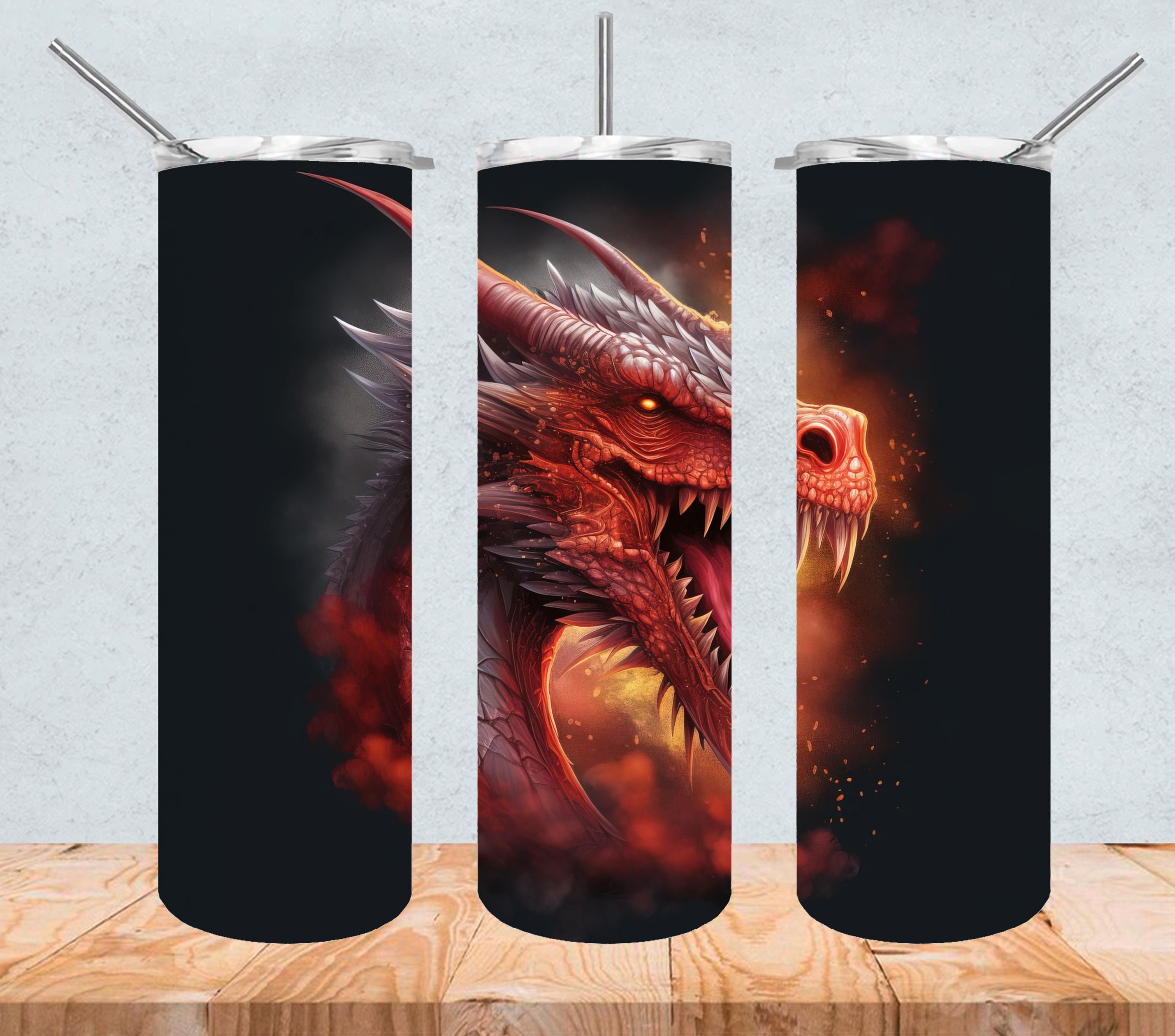 Red Dragon Tumbler Sublimation PNG for Fantasy Enthusiasts Red Dragon ...