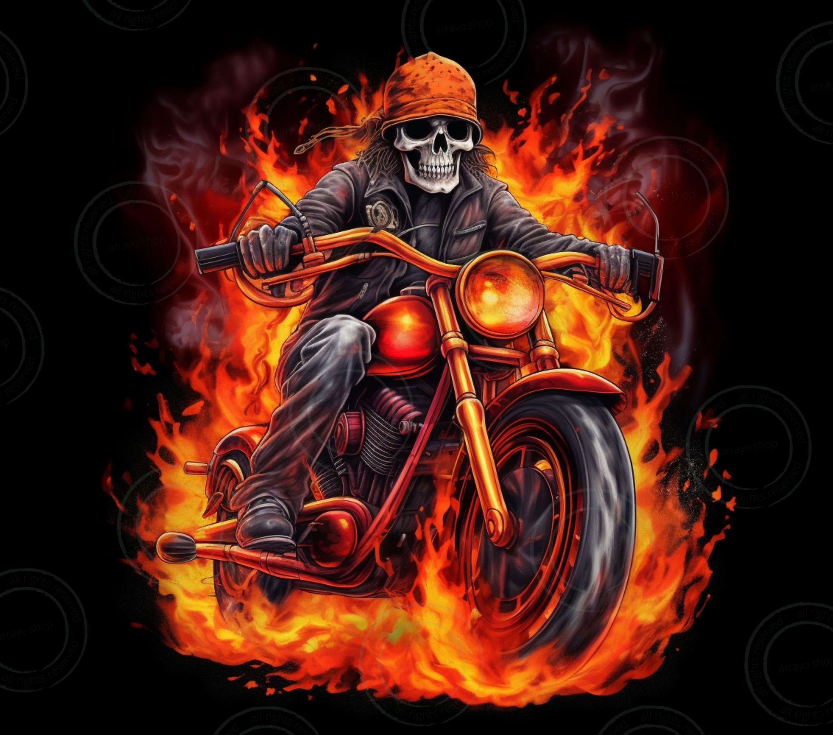 Ghost Rider Tumbler Motorcycle PNG Digital Sublimation File Motorcycle ...