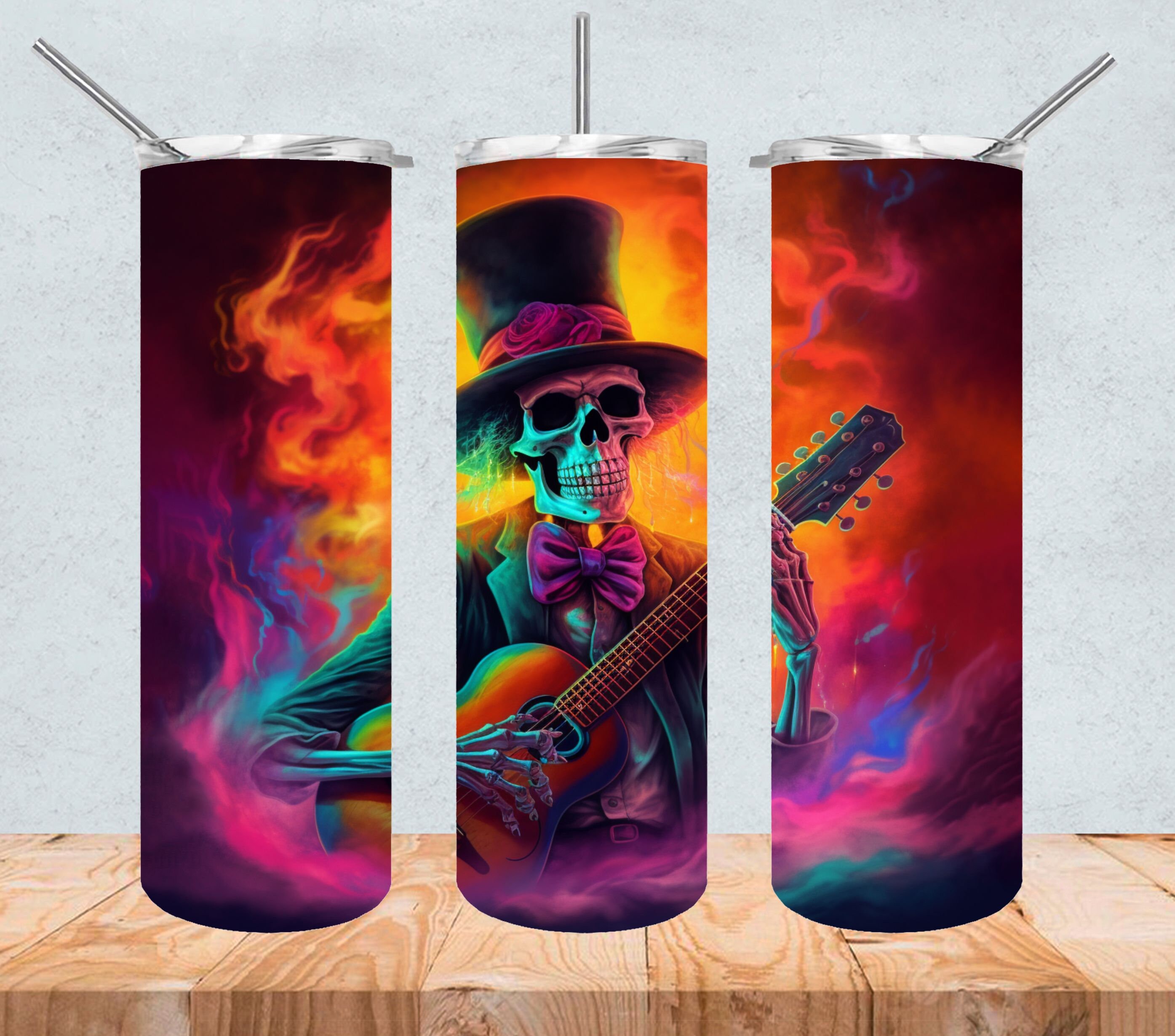 Rockstar Skeleton in Hat Playing Guitar Sublimation Design Png Funny ...