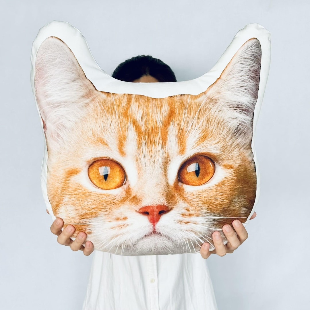 Custom Cat Pillow, Cat Face Pillow, Cat Photo Pillow, Dog Face Pillow ...