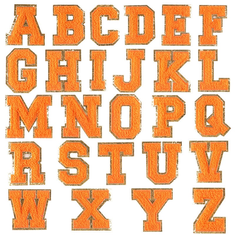 Orange Glitter Iron on Letters - Etsy