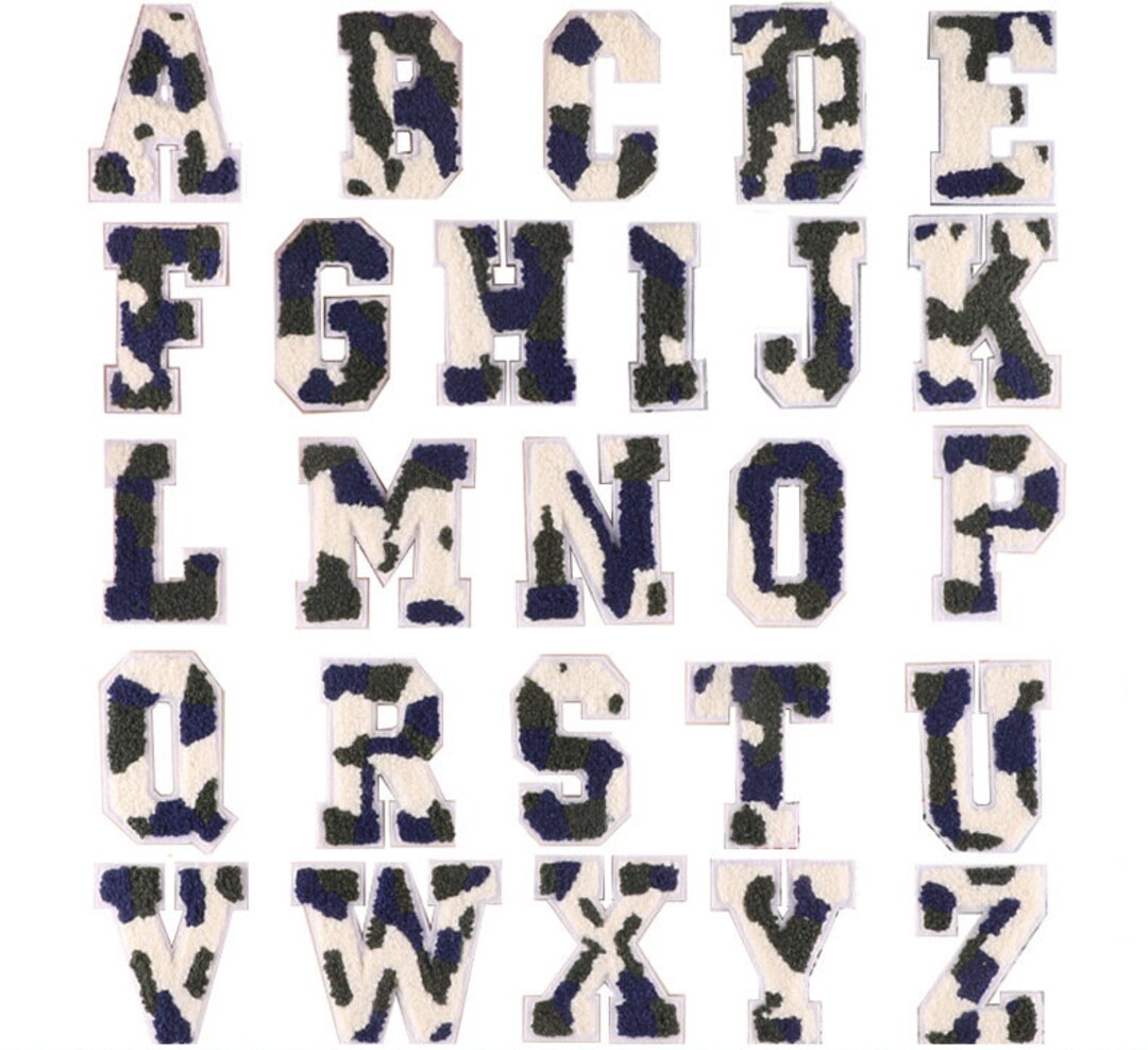 Camo Chenille Letters A-Z Iron-on Patch, Letters Patch, Words Patch ...