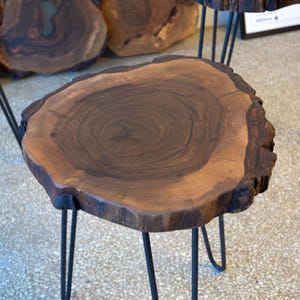 Bark-edged Live Edge Walnut Coffee Tables | Rustic Side Tables Set ...