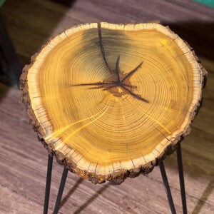 Live Edge Mulberry Tree Slice Coffee Table With Metal Hairpin Legs ...