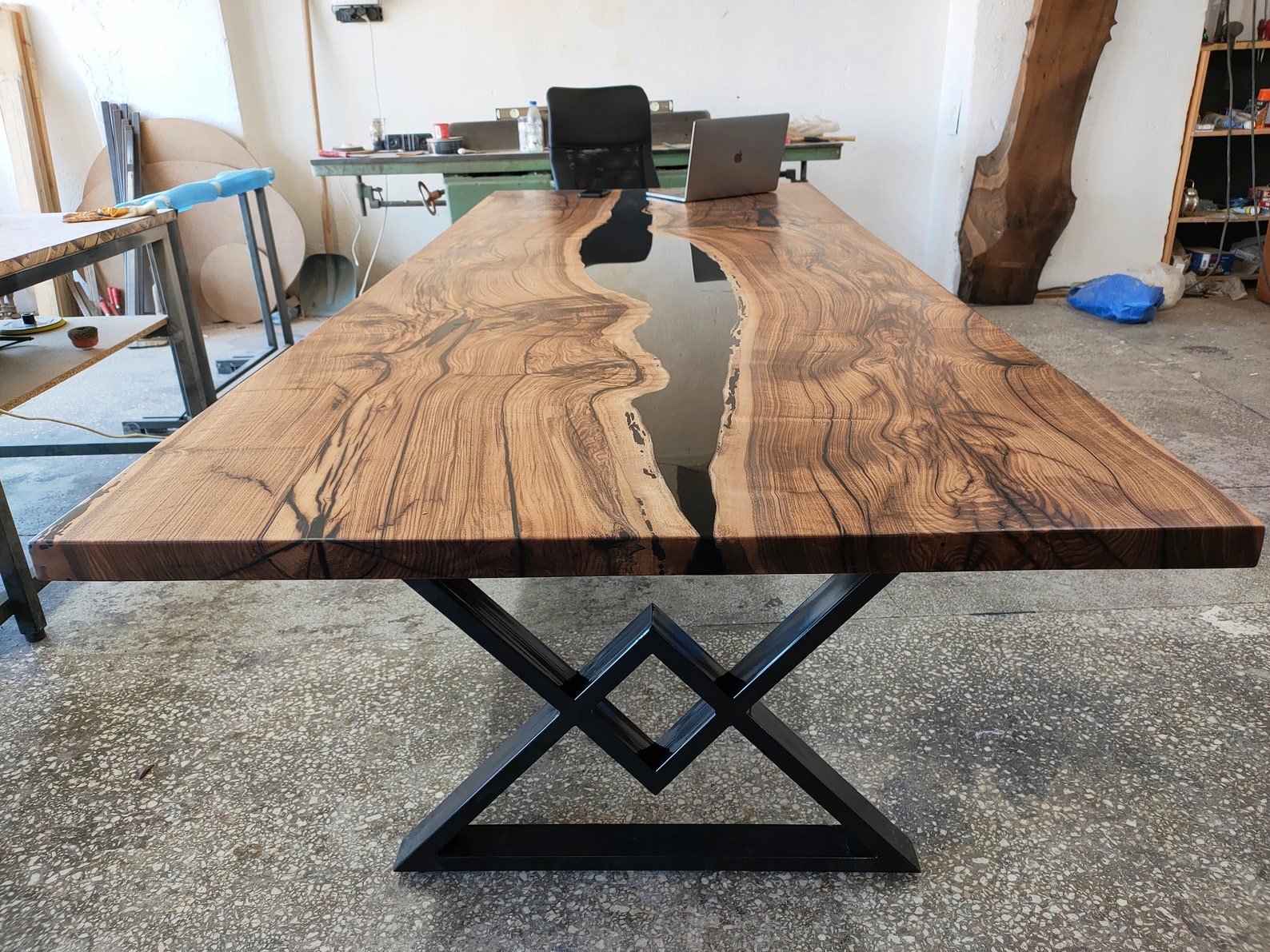 Custom Black River Epoxy Table Made From Natural Walnut - Etsy