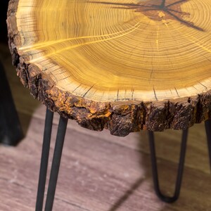 Live Edge Mulberry Tree Slice Coffee Table With Metal Hairpin Legs ...