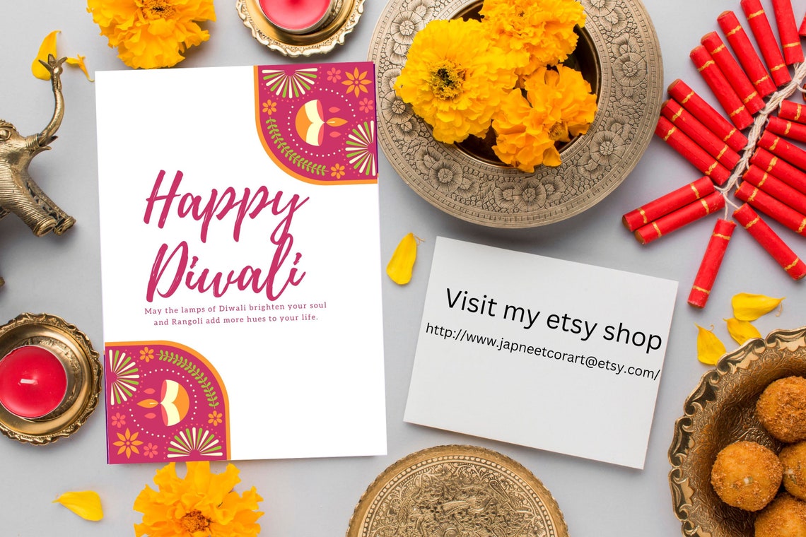 Printable Diwali Card/instant Download Card/happy Diwali - Etsy