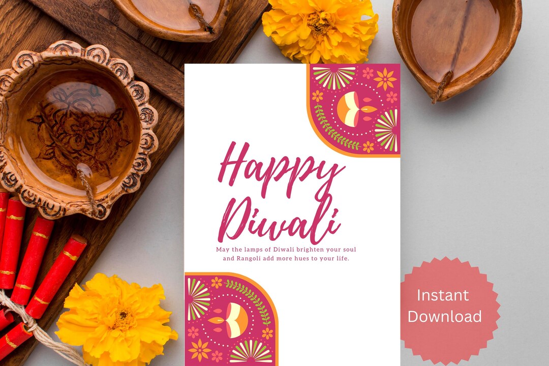 Printable Diwali Card/instant Download Card/happy Diwali Cards ...