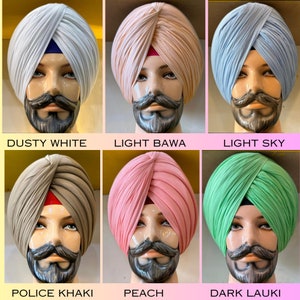 Sikh Turban Fabric Pastel Colour Shadesfull Voile and Rubiamedium/half ...