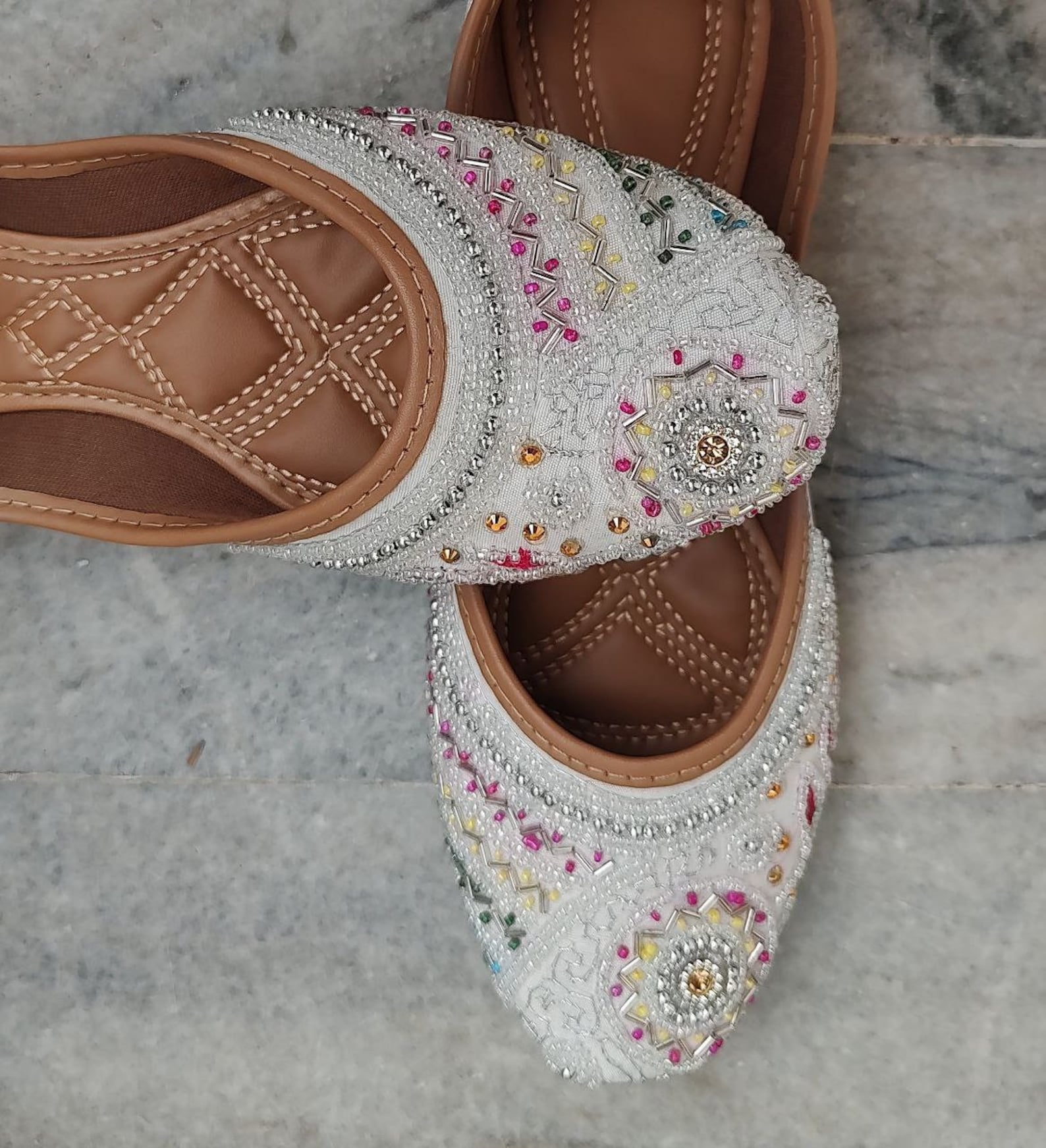 Women Khussa Embroidery Work Jutti, Punjabi Jutti, Punjabi Jutti ...