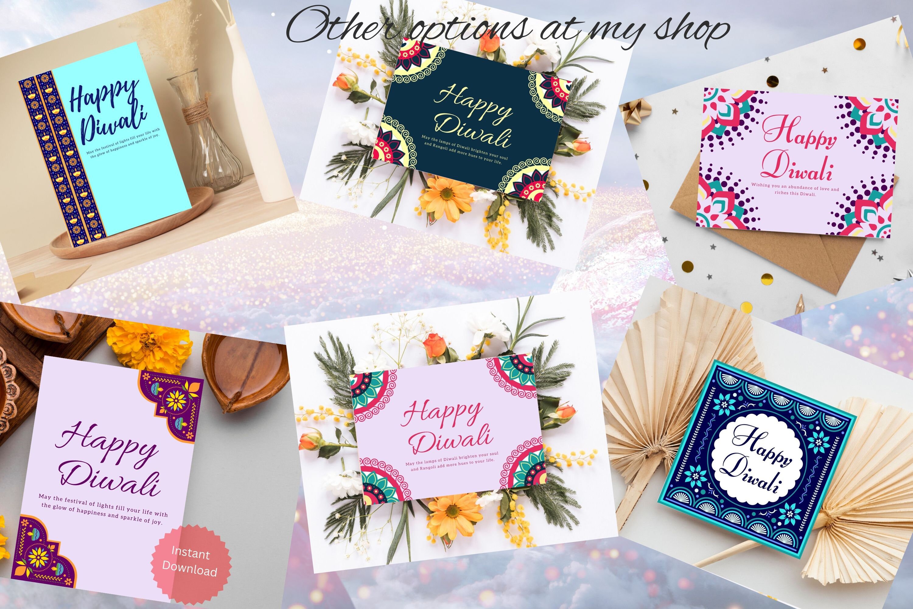 Printable Diwali Card/instant Download Card/happy Diwali Cards ...