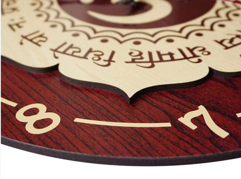 Om Namah Shivaya Wooden Clock, PANCHAKSHARA Mantra Wood Clock,hindu ...