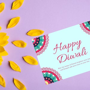 Printable Diwali Greeting Card, Happy Diwali Card 7 by 5 Pdf File ...