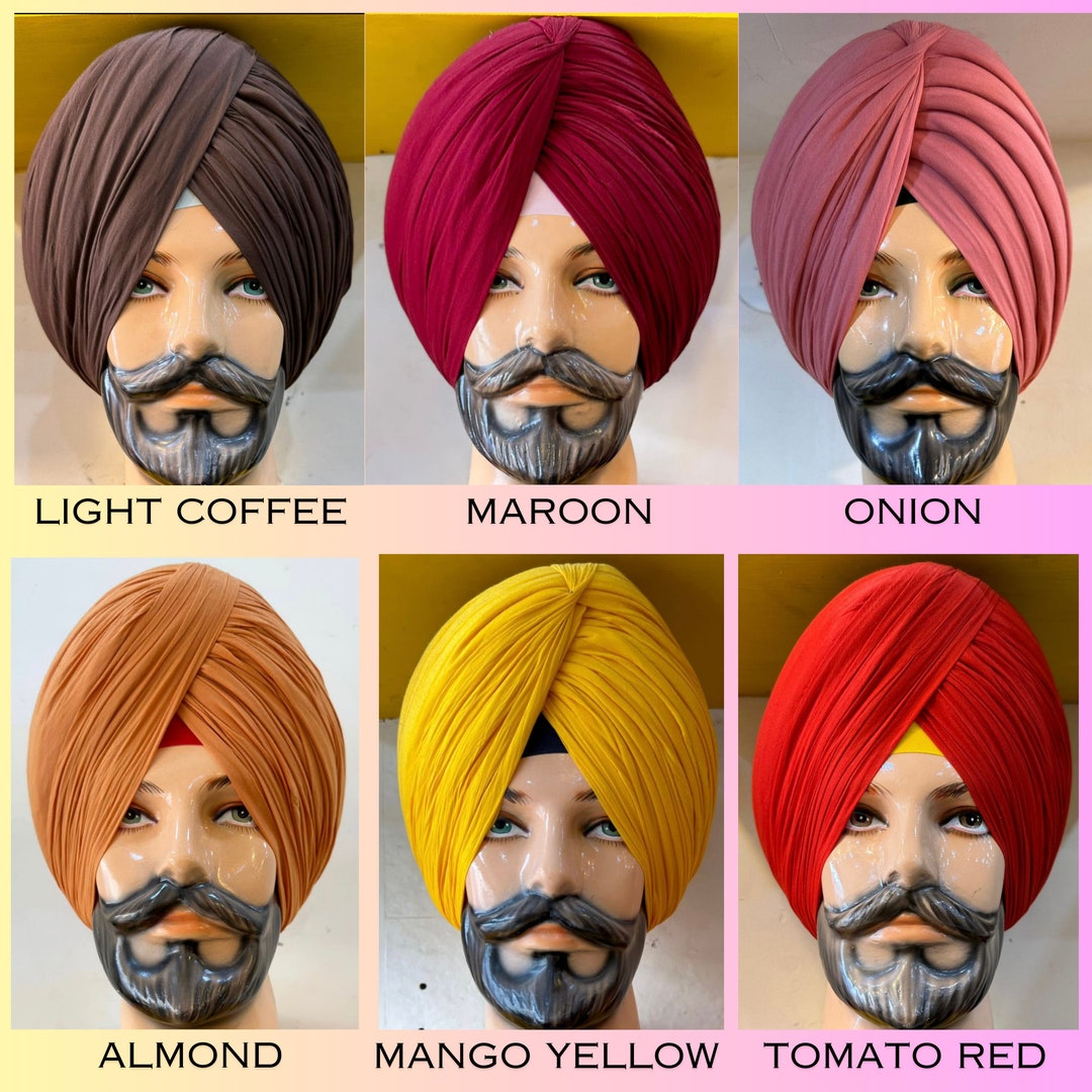 Sikh Turban Fabric Dark Colour Shadesfull Voile and Rubiamedium/half ...