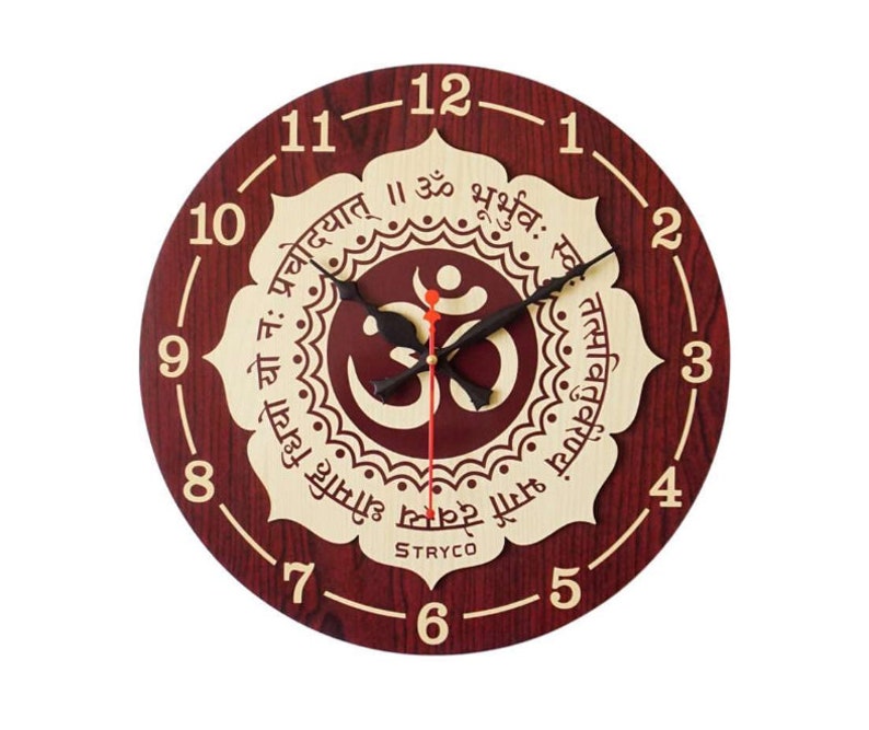 Om Namah Shivaya Wooden Clock, PANCHAKSHARA Mantra Wood Clock,hindu ...
