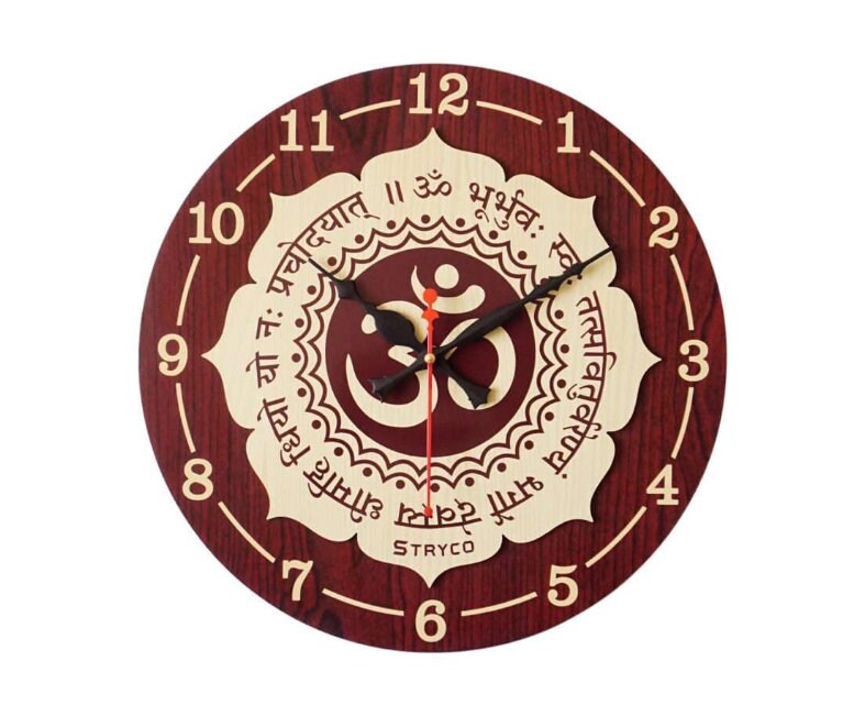 Om Namah Shivaya Wooden Clock, PANCHAKSHARA Mantra Wood Clock,hindu ...