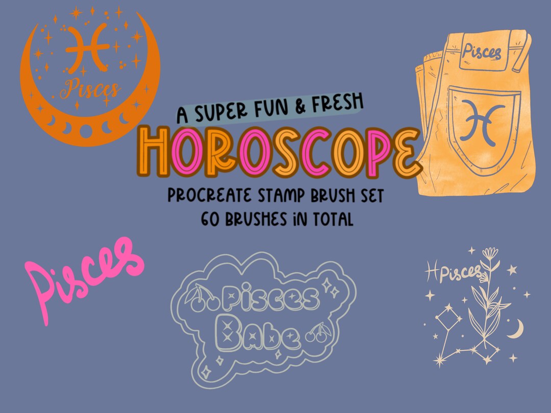 Astrology Procreate Brush-set, Horoscope, Celestial Themed ...