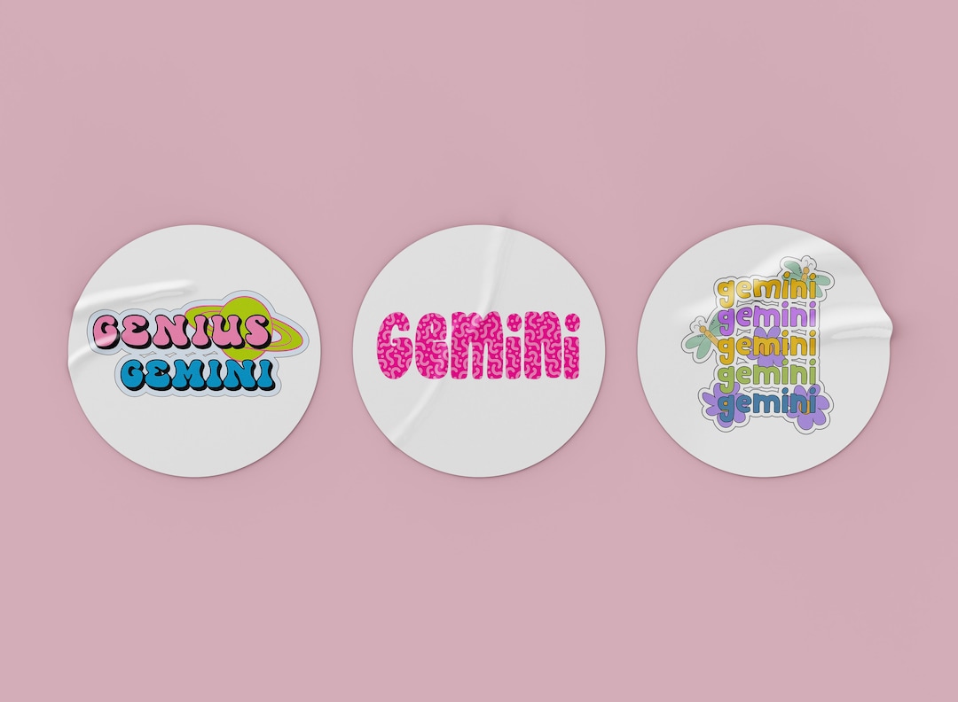 Gemini Zodiac Sticker Set 3-pack Astrological Decals - Etsy