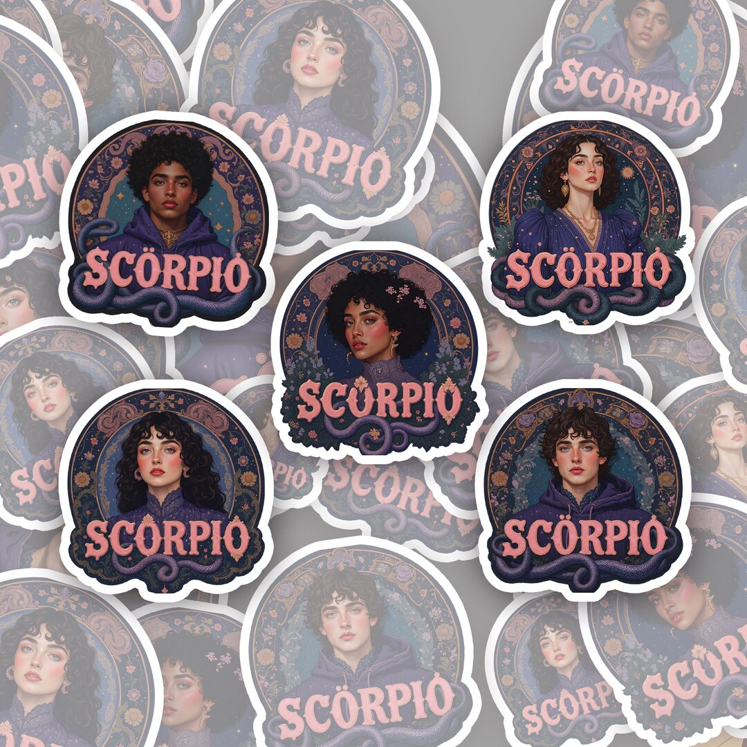 Scorpio Zodiac Stickers Set |scorpio Gifts for Her | Artistic Astrology ...