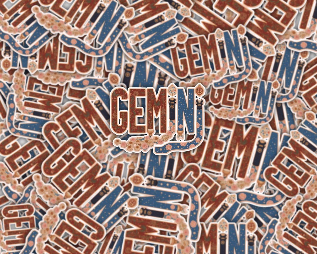 Retro Gemini Collage Stickers | Fun Zodiac Decals | Skater Aesthetic ...