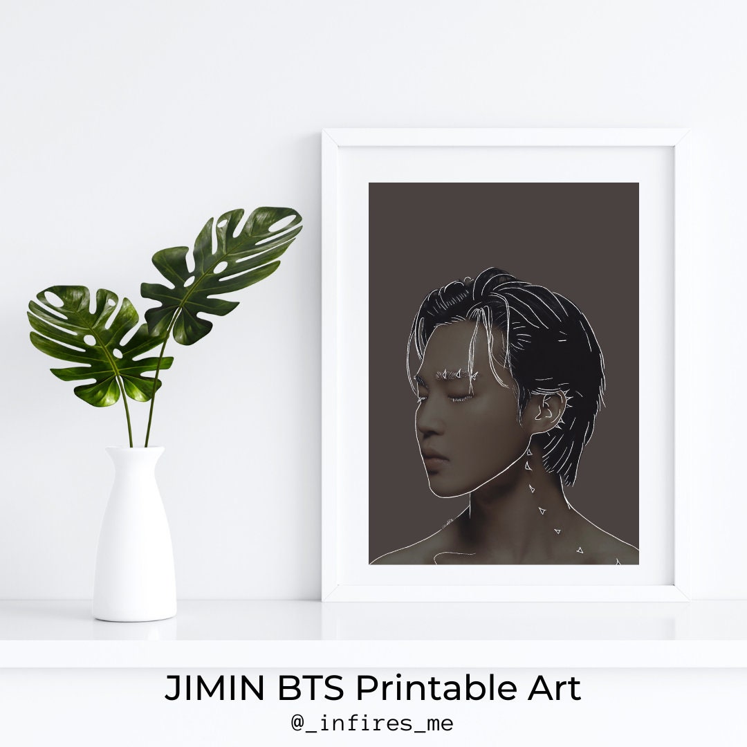 Jimin BTS Portrait: Digital Download for ARMY Printable KPOP Fan Line Art Bias Wrecker Instant ...