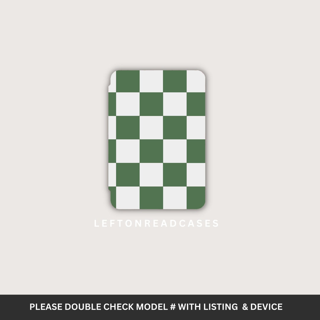 2022 Kindle 11th Gen Case Model C2V2L3 Green and White Checkered Print Case - Etsy