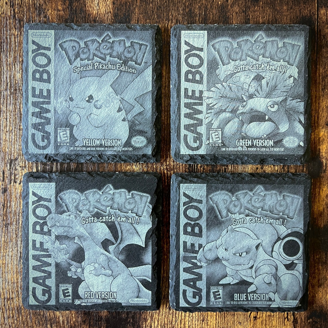 Custom Cork or Slate Pokemon Game Cover Coasters - Etsy