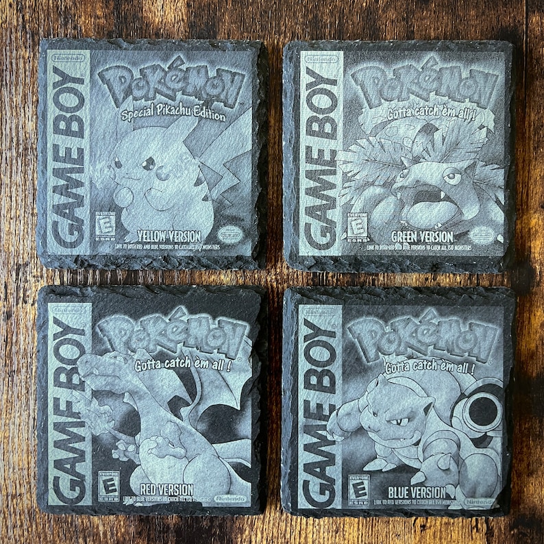 Custom Cork or Slate Pokemon Game Cover Coasters - Etsy