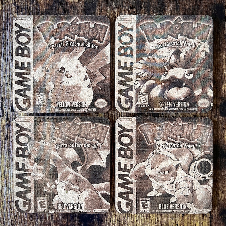 Custom Cork or Slate Pokemon Game Cover Coasters - Etsy