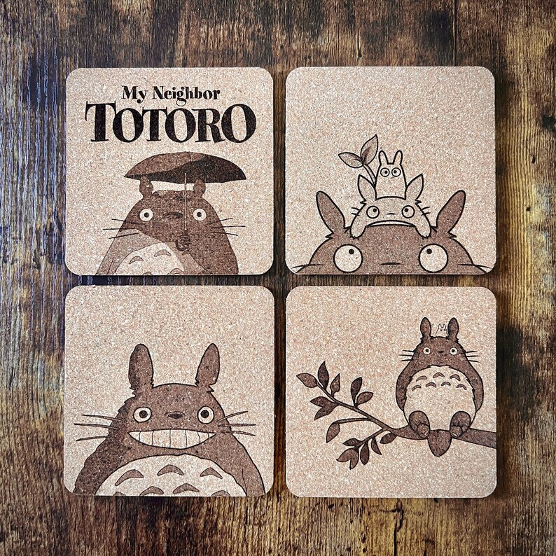 Custom Cork Totoro Anime Coasters - Etsy