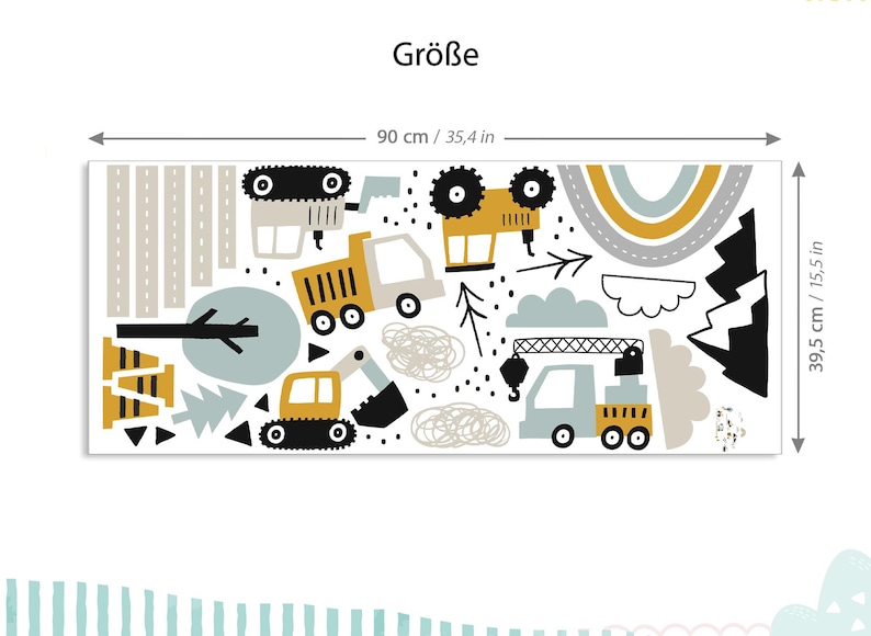 Wall Sticker Set for Baby's Room/children's Room: Car, Road, Transport ...