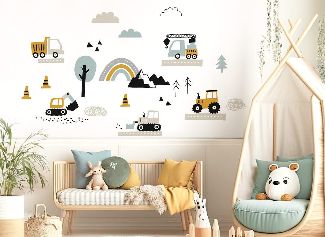 Wall Sticker Set for Baby's Room/children's Room: Car, Road, Transport ...