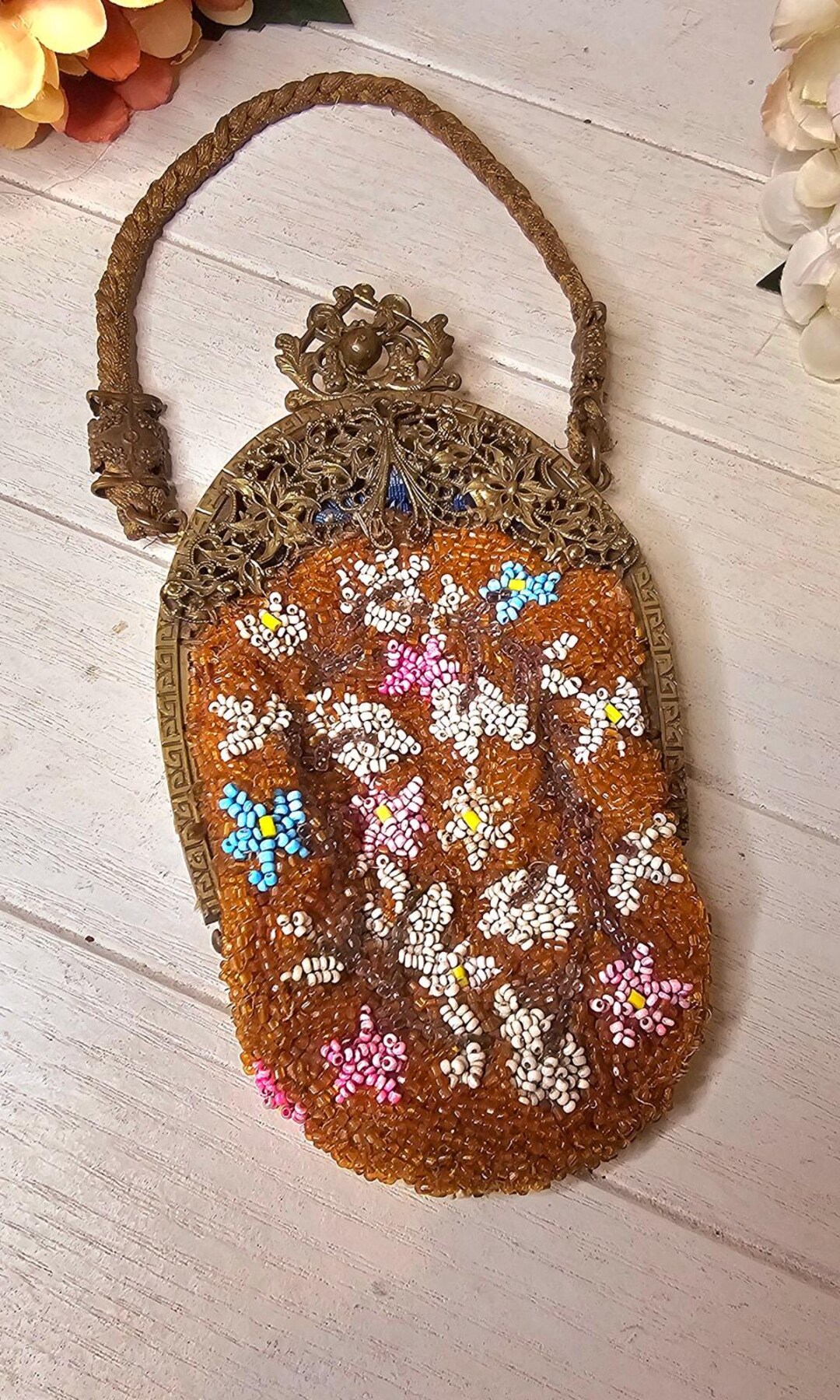 Rare Antique Filigree Small Beaded Purse - Etsy