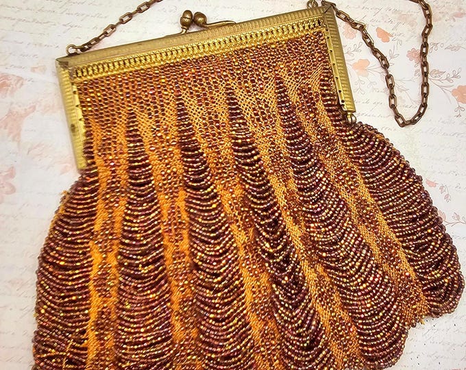 Vintage Brass and Copper Pillow Purse/vintage Brass Bag/art Deco ...