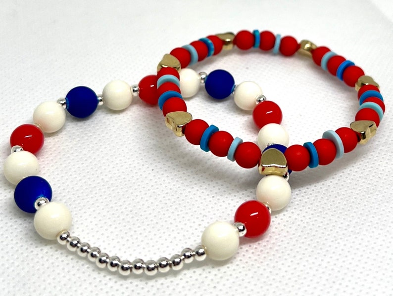 Texas Rangers Baseball and Independence Day Bead Bracelets - Etsy