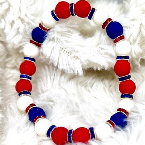 Texas Rangers Baseball and Independence Day Bead Bracelets - Etsy