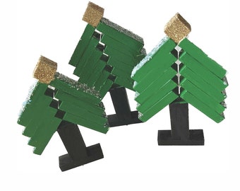 Jenga Block Christmas Trees - Etsy