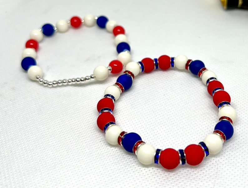 Texas Rangers Baseball and Independence Day Bead Bracelets - Etsy