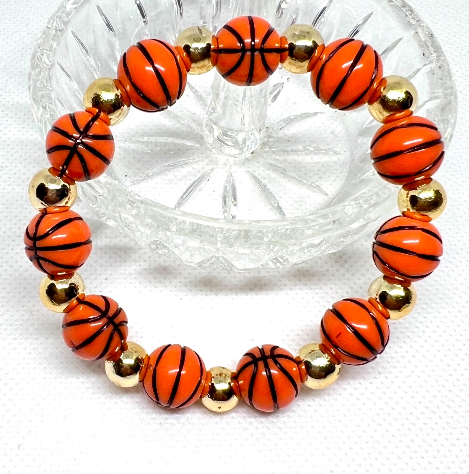 Handmade Fashion Basketball Bead Bracelet - Etsy